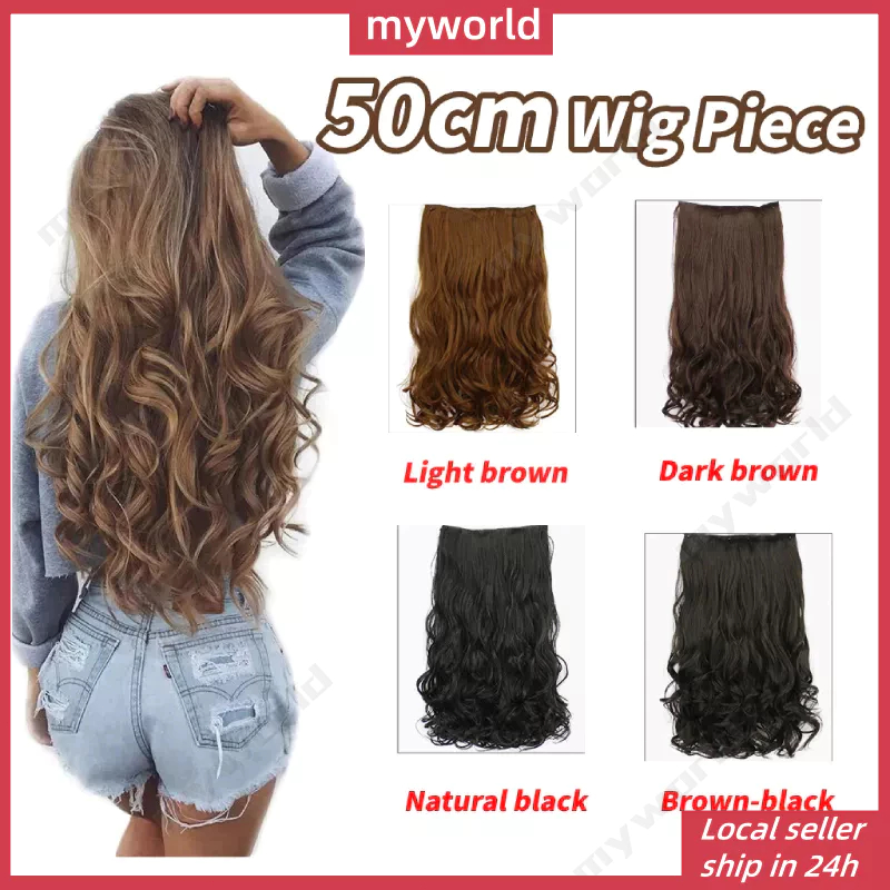 Women Patch Wig Real Hair Wig Piece Wig Big Wave Hair Extension 50 cm ...