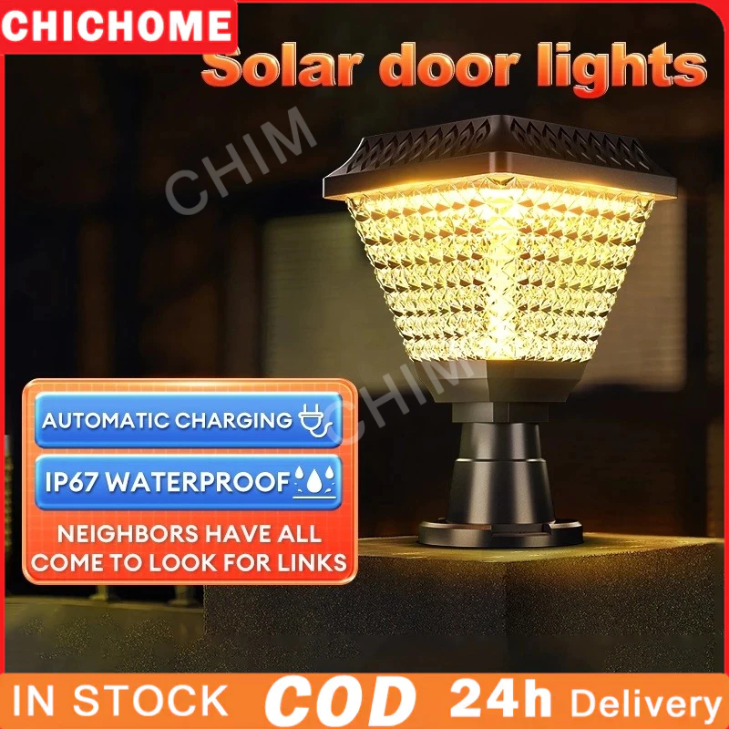 lampu pagar solar gate light outdoor waterproof solar pillar light 4 ...