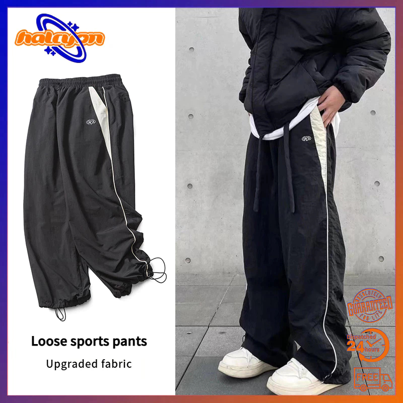 American Retro Street vibe Style baggy tracksuit Casual Pants Men Loose ...