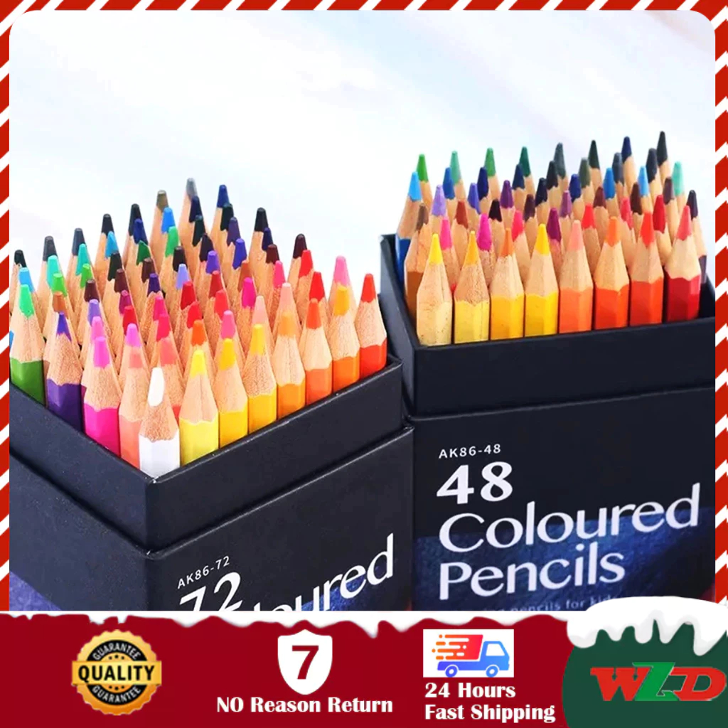 【Ship from KL】12/24/48/72 Colors Pencil Set Oily Lead Professional ...