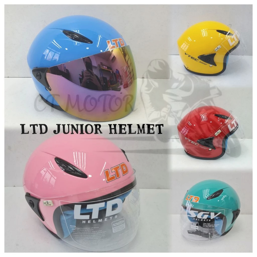 SGV LTD Vtec Junior Kid Helmet 3-5 Tahun 54cm with Clear Visor Budak ...