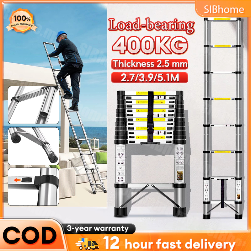 【Heavy Duty 400KG】Telescopic Ladder Tangga Lipat Double Sided ...