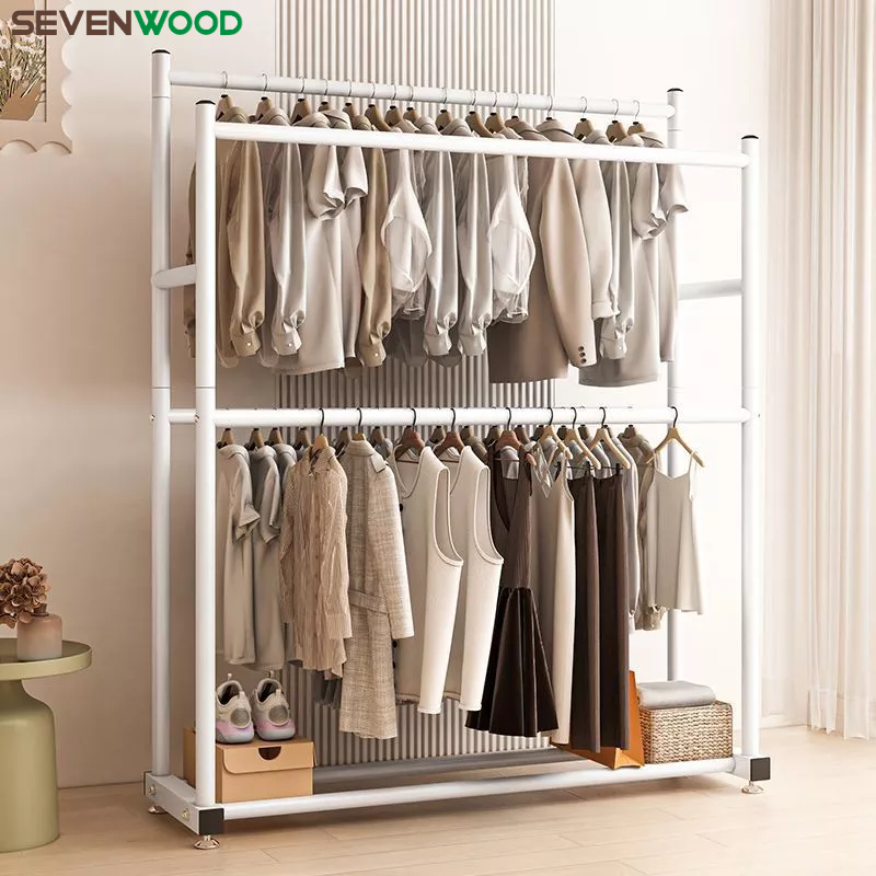 SEVENWOOD Clothes Rack Rak Baju Penyangkut Besi Rack Steel Hanger ...