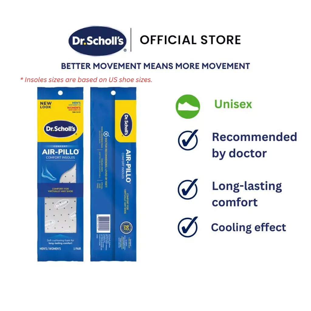 DR. SCHOLL's® Air-Pillo® Comfort Unisex Insoles SC00373 Tapak / Span Kasut Empuk | Shopee Malaysia