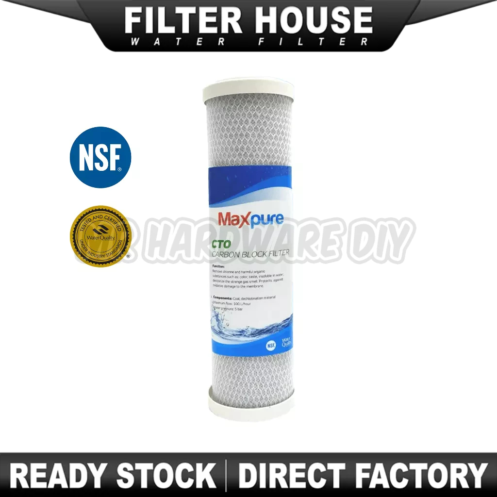 MAXPURE 10" CTO CARBON BLOCK WATER FILTER CARTRIDGE | Shopee Malaysia