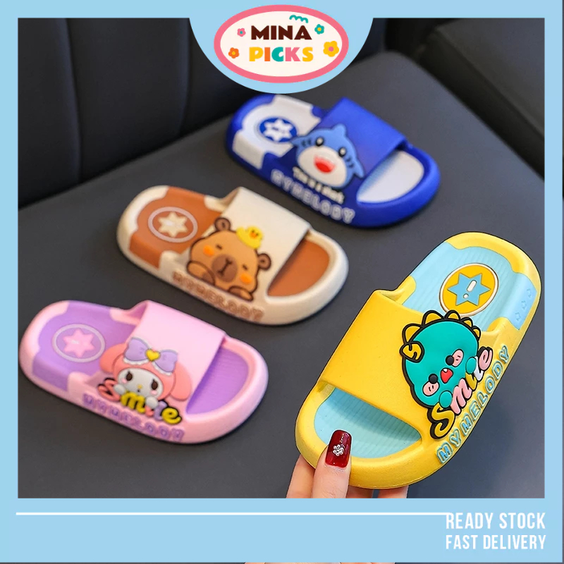 B07 22-35 Kid's Cartoon Dinosaur Slippers | Boy Sandal Indoor Cartoon ...