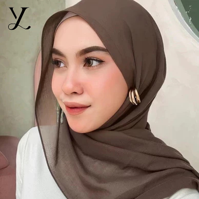 YLEM Stock Local Plain Cotton Voile Hijab Scarf Long Shawl Comfortable ...