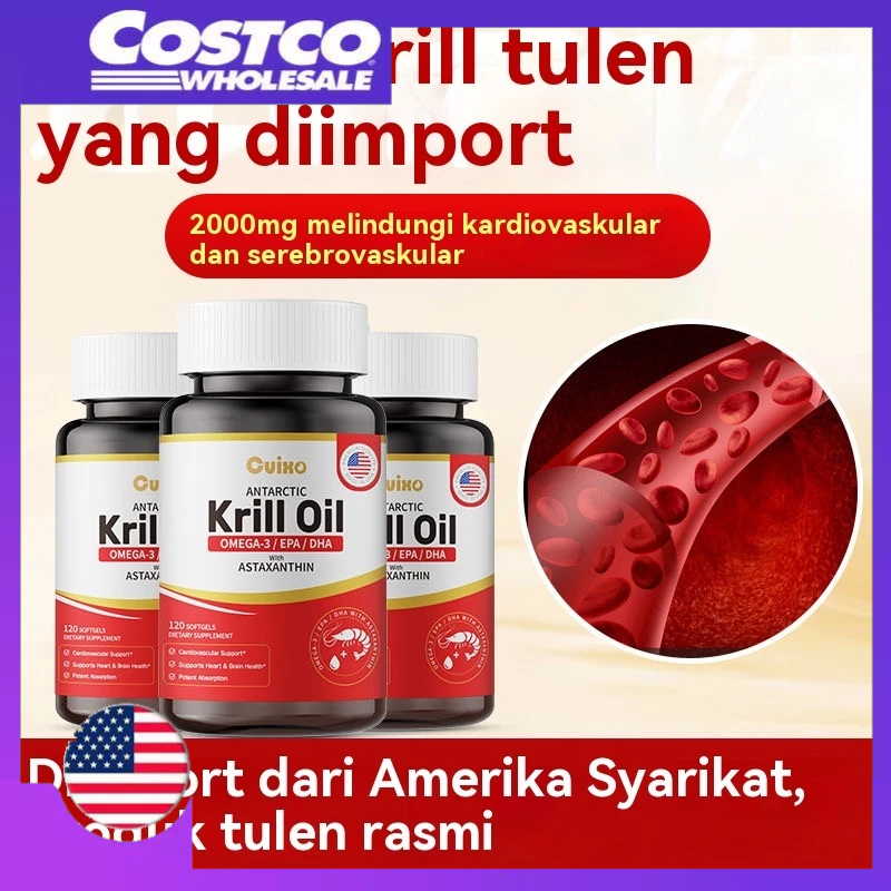 Cuixo Krill oil Minyak krill Antartika 1500mg OMEGA-3 EPA/DHA-Costco ...