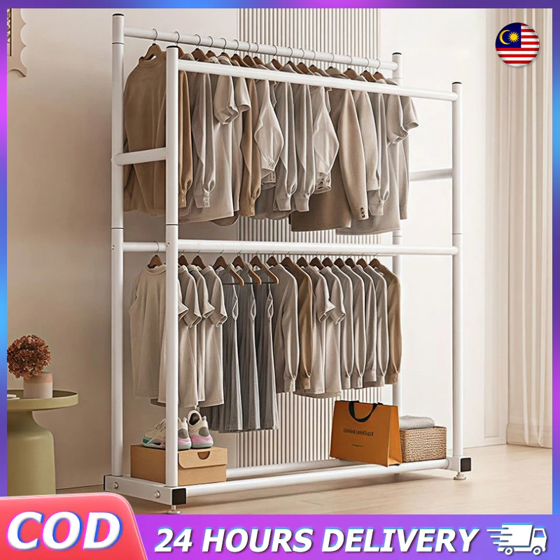 Baju Clothes Rack Penyangkut Baju Rak Baju Bertutup Rack Baju Gantung ...