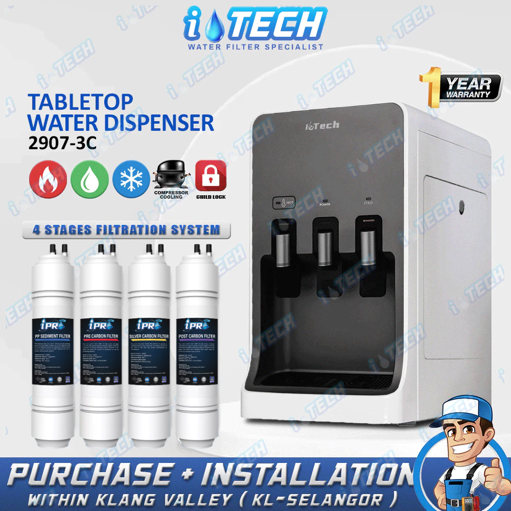 [FREE INSTALL] I-TECH Hot Normal Cold Desktop Water Dispenser 2907-3C ...