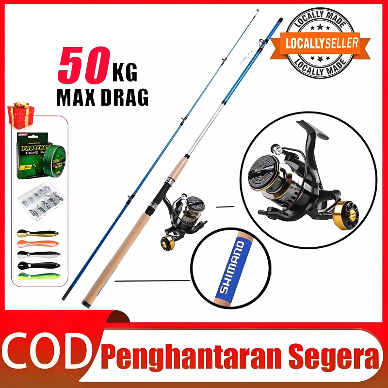 Fishing Rod Set Pancing Set Reel Spinning Rod Spinning Joran Pancing ...