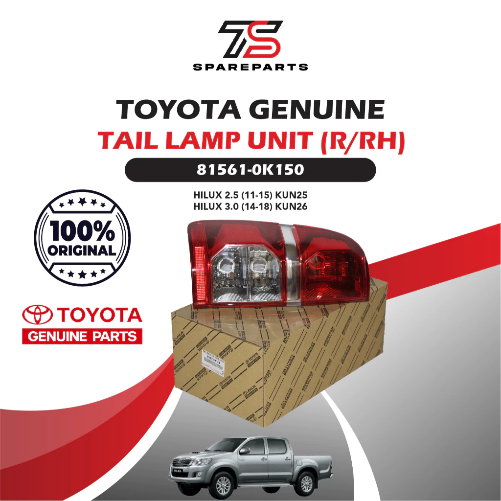 Toyota Tail Lamp Unit R/LH 81561-0K150 Hilux KUN25 (11-)KUN26(14 ...