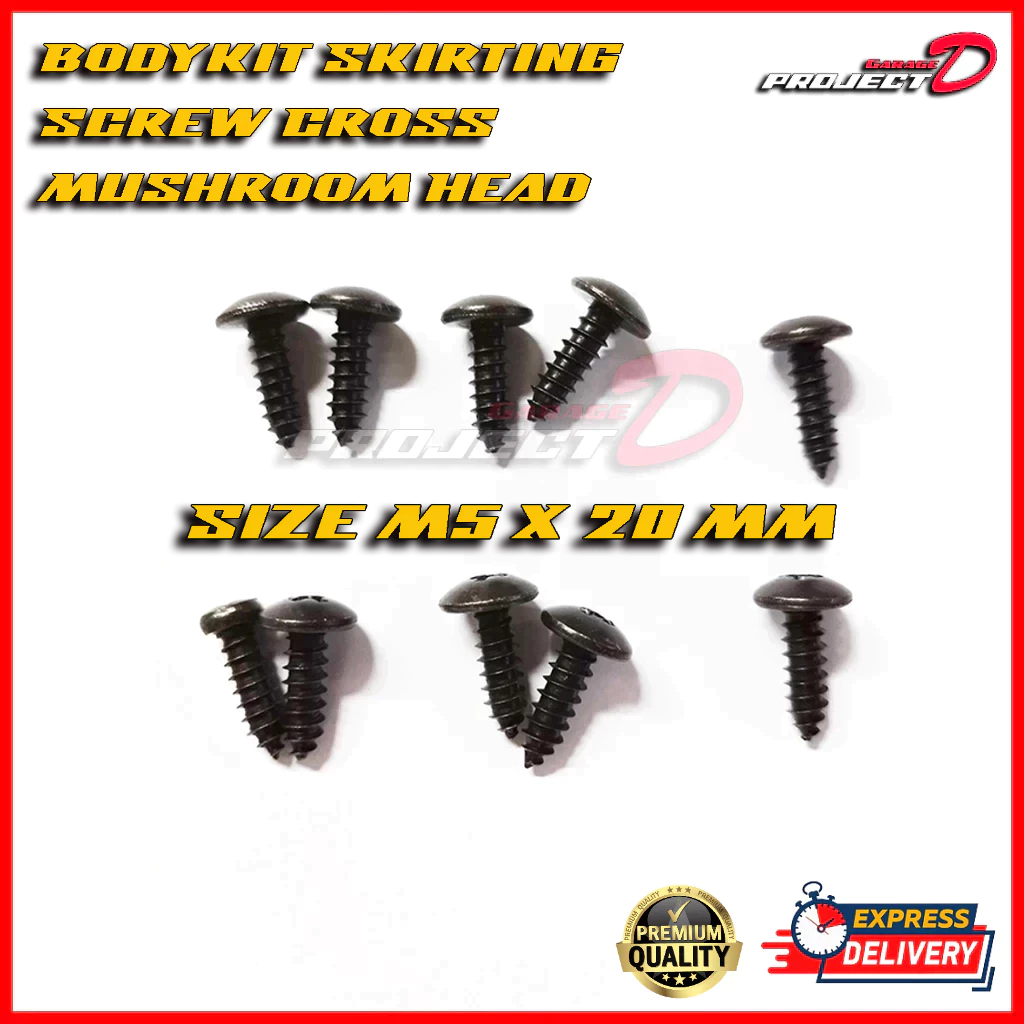 Bodykit Skirting Screw Cross Mushroom Head * *Black Steel ** 💥Size M5 X ...
