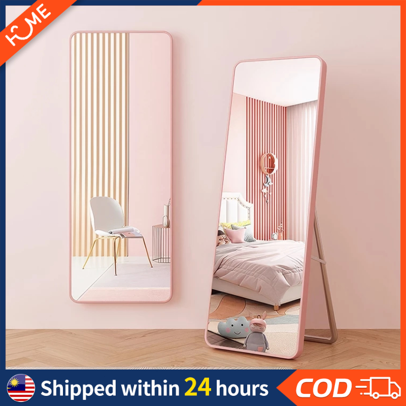Full-length mirror fillet Cermin Standing Long Mirror Home decor Stand ...
