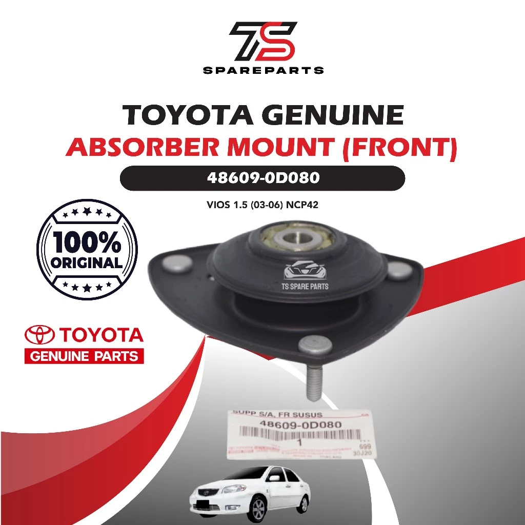 Toyota Absorber Mounting (Front) 48609-0D080 Vios NCP42 Vios 1.5 (03-06 ...