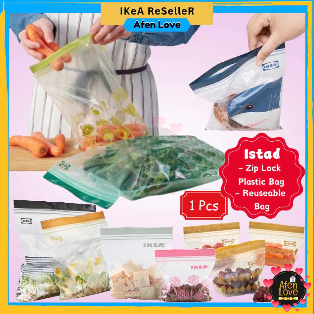 1 Pcs Zip Lock Plastic Bag IKeA_ISTAD Double Ziplock Resealable Food ...