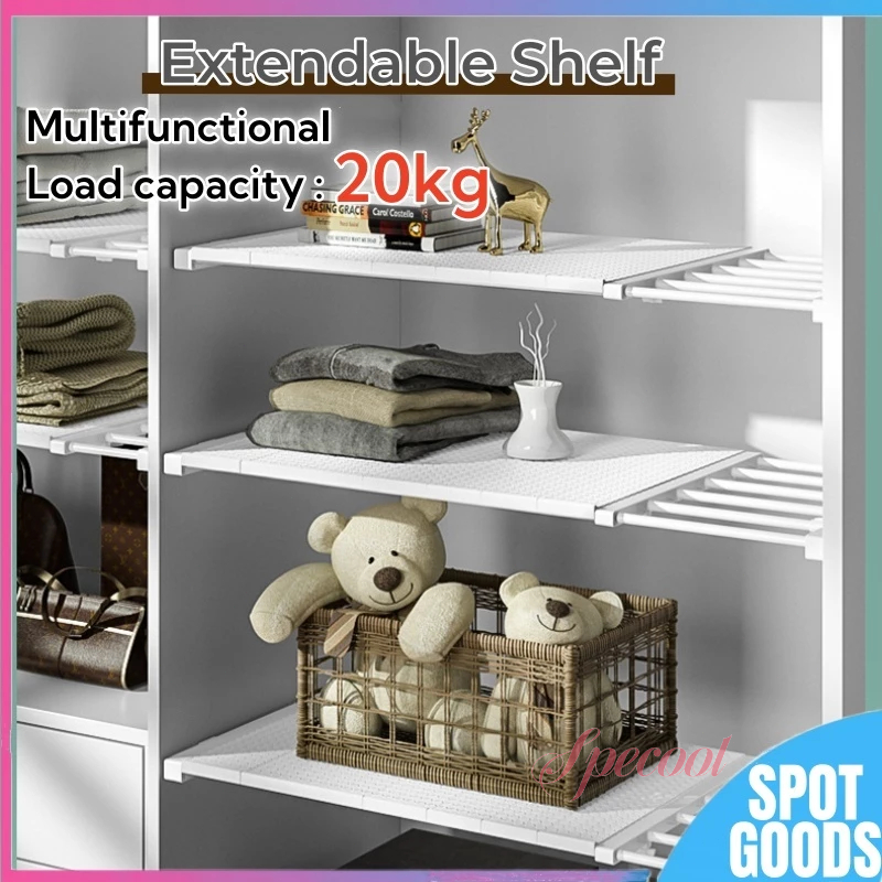 Specool-Adjustable Rack Extendable Wardrobe Shelf Extendable Wardrobe ...
