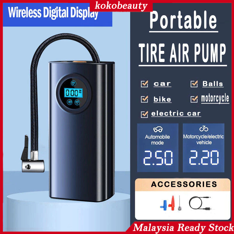 Portable Air Pump Tyre pam tayar kereta Wireless Air Compressor Pump ...