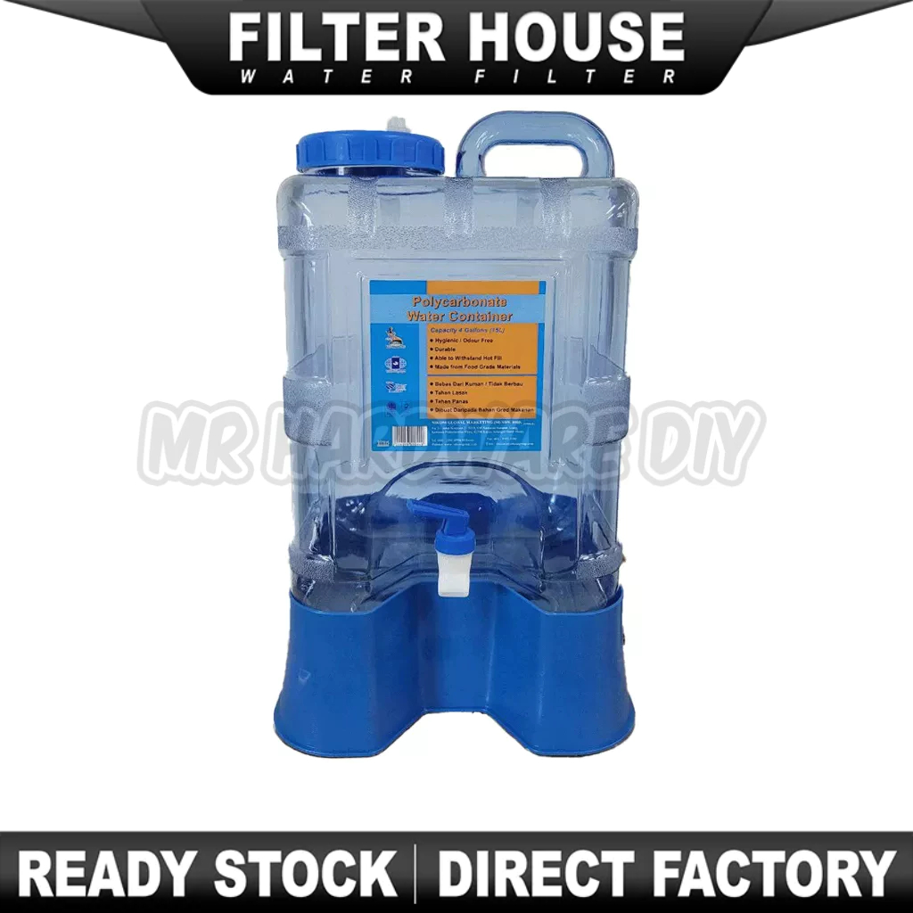 Portable 15 Litres Polycarbonate Water Tank Storage Container with ...