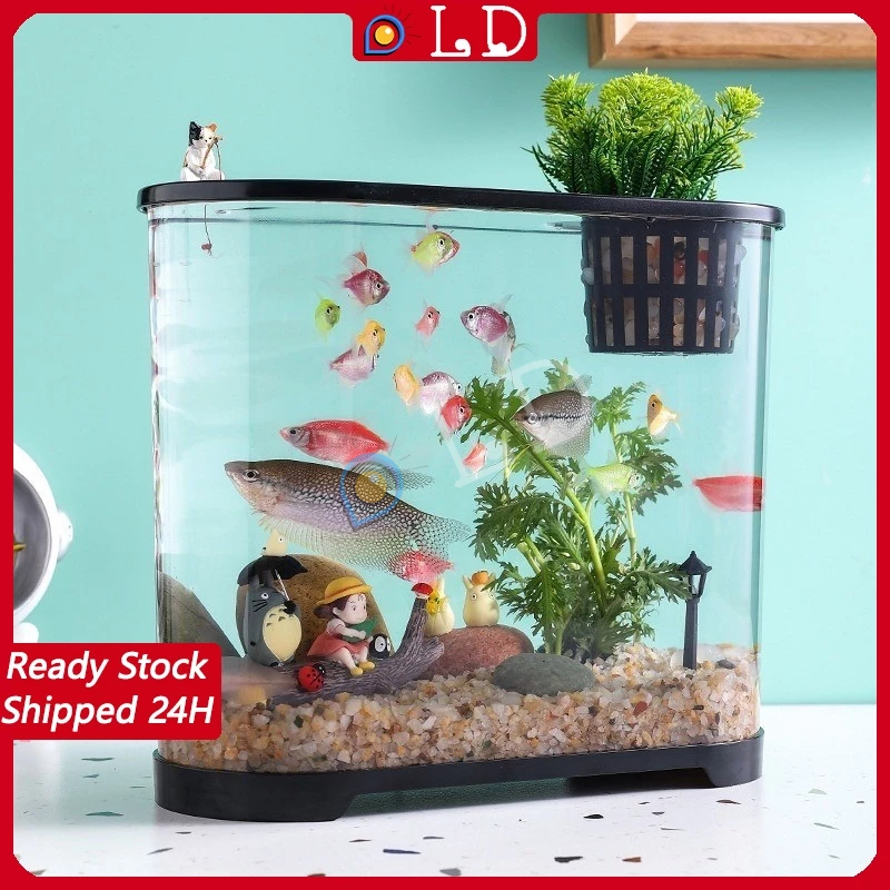 Fish Tank Desktop Aquarium Transparent Fish Tank Small Living Room ...