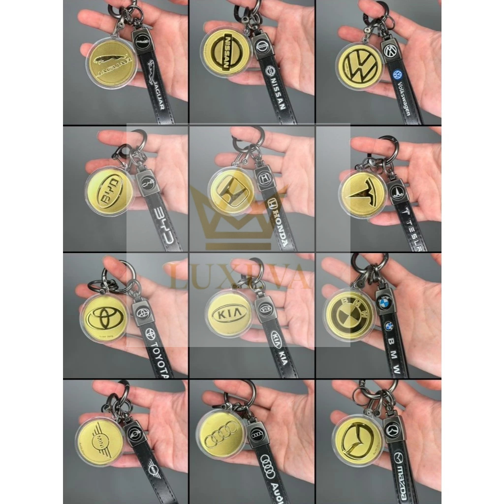 Keychain Logo Kereta Gold Premium – 2 side AU999 *40mg* | Shopee Malaysia