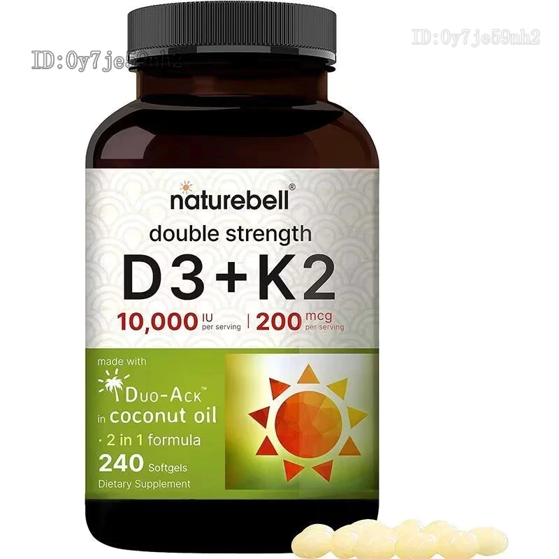 NatureBell Vitamin D3+K2, 240 Softgels - Bone, Heart, Immune, & Calcium Support-Ejen pembelian ...