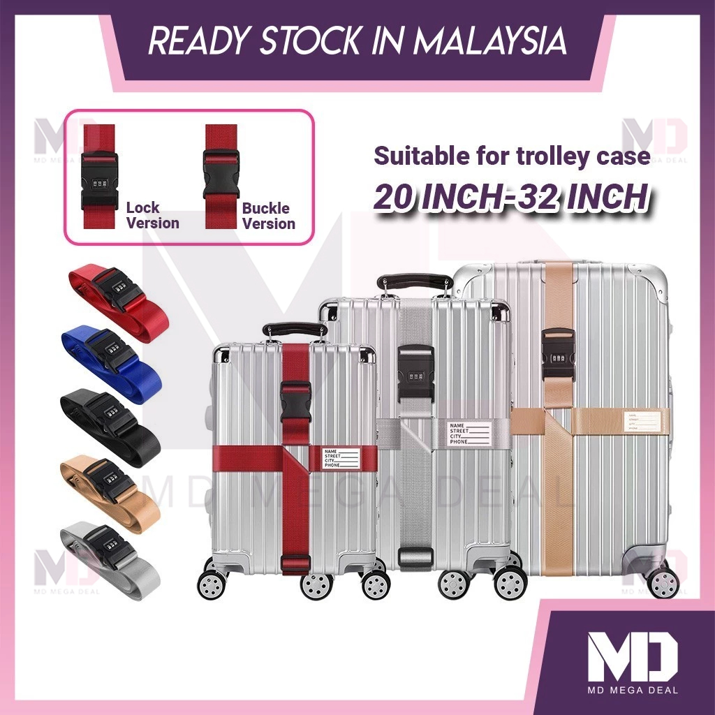 《Mega Deal》Premium Luggage Strap - Passcode Lock Bag Suitcase Adjustable Belt Travel Accessories ...