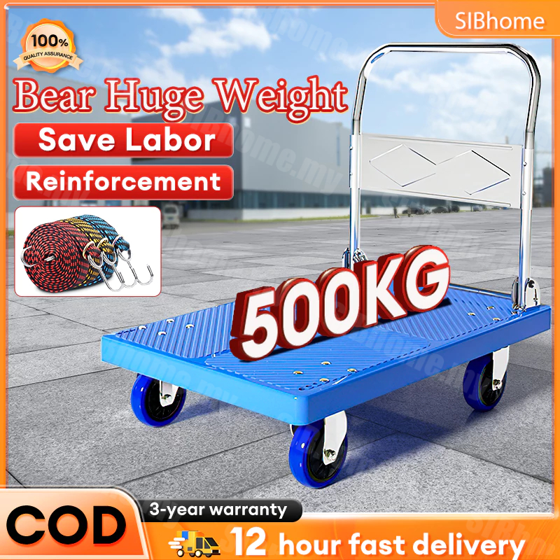 Hand Truck Iron PVC Troli Barang 150KG/500KG/1000KG Foldable Trolley Heavy Duty 手推車 拉貨 Troli ...
