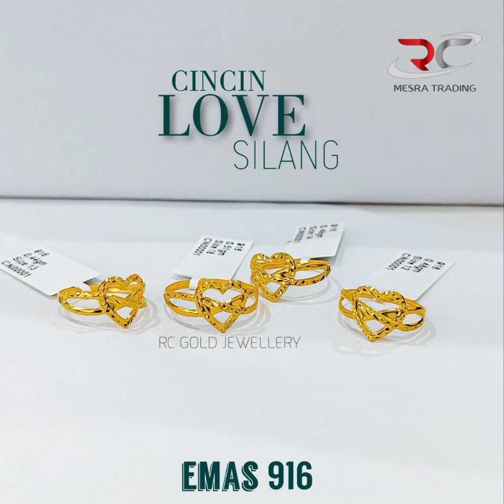 CINCIN LOVE SILANG PAHAT 1C 2C EMAS TULEN 916 CN LOVE X KIKIR BAJET ...
