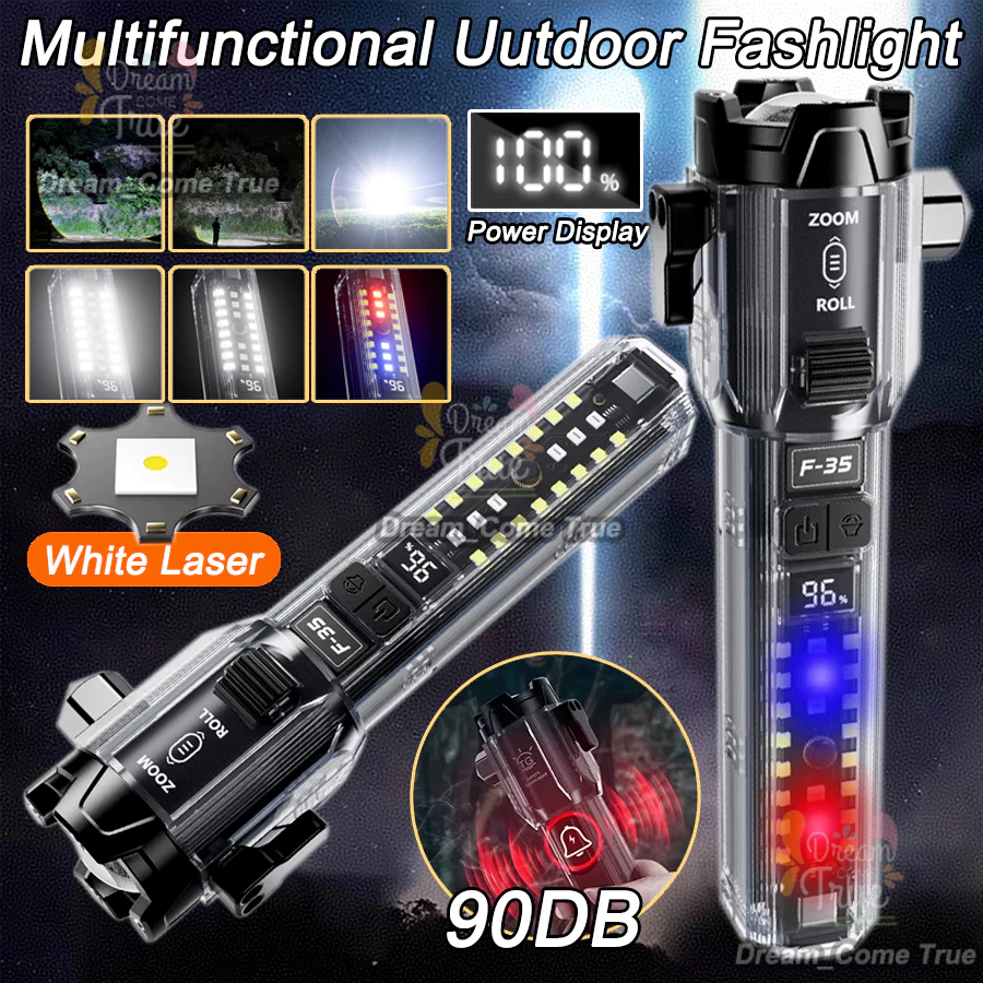 Multifunction LED Dual Light Source Flashlight Built-in 3800mAh Battery ...