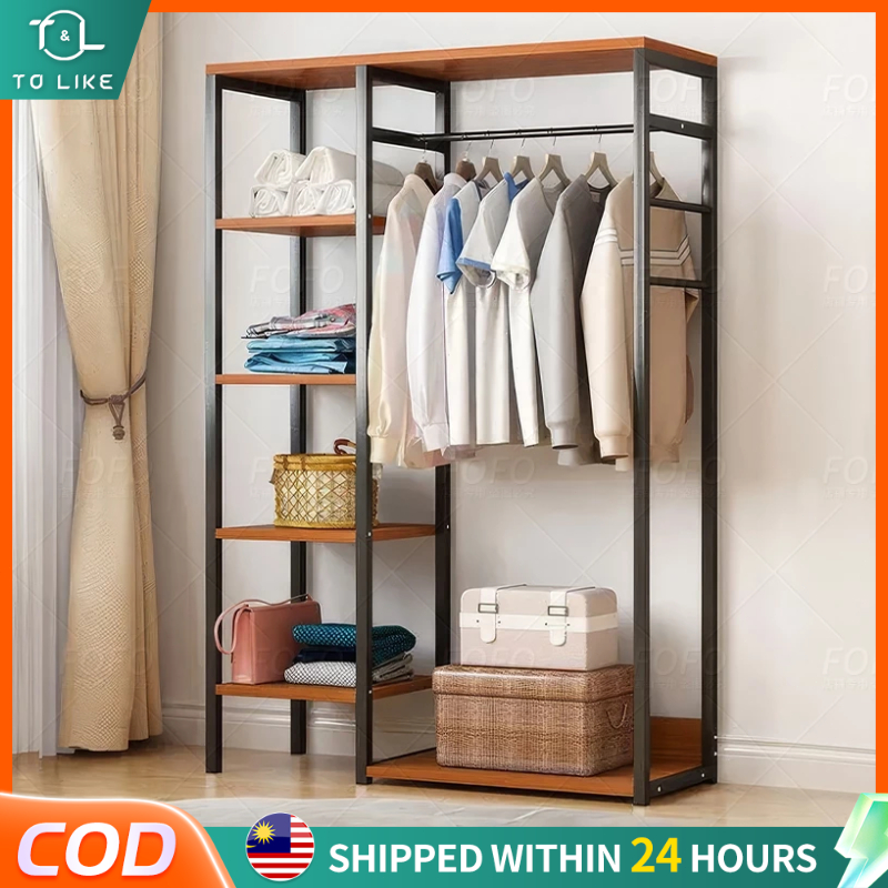 Cloth Wardrobe Cabinet ﻿Clothes Storage Shelf Almari Rak Baju Clothes ...