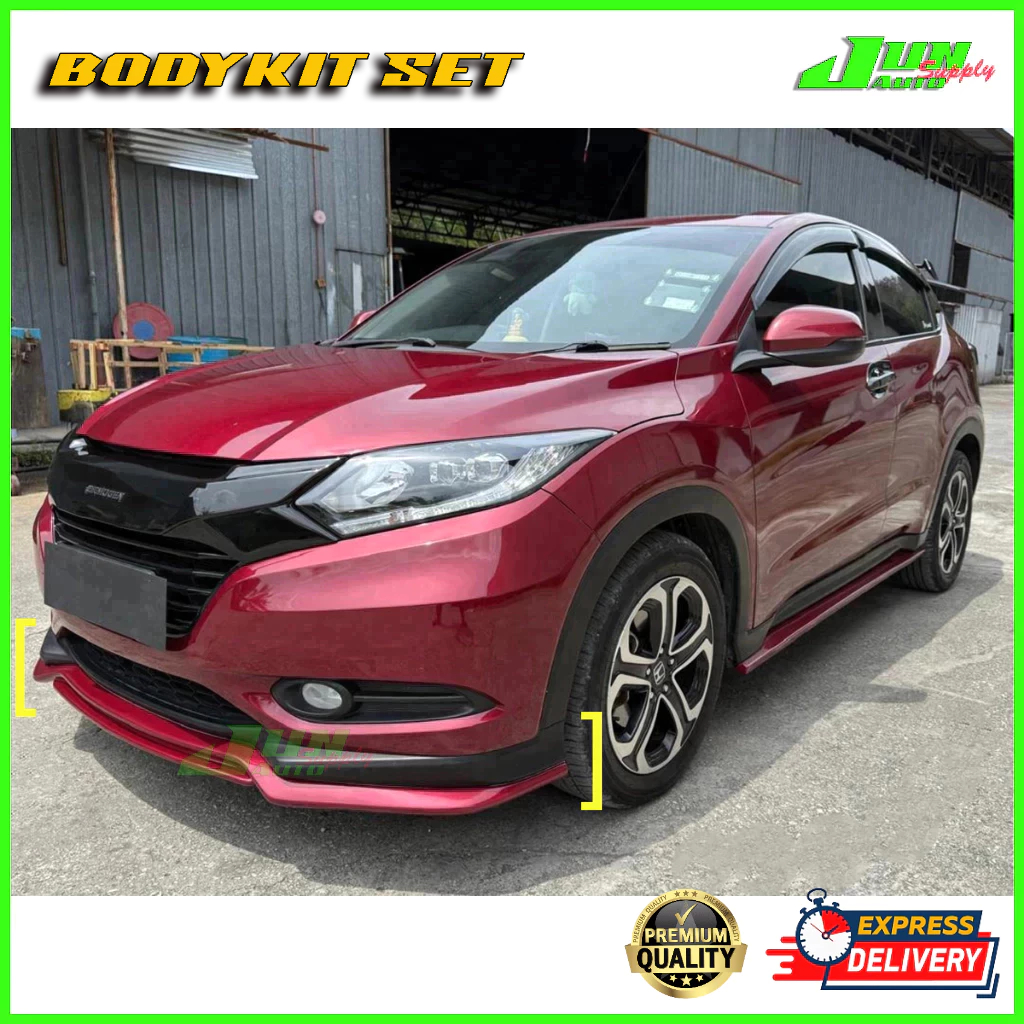 💥Ready Stock💥Honda HRV *2015 ~ 2018* Top Line PU Bodykit Set (V Lip ...