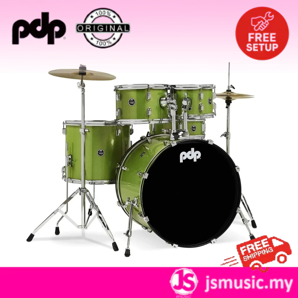 DW PDP Center Stage 5-pc Drum Kit with Hardware, Stool & Cymbals ...