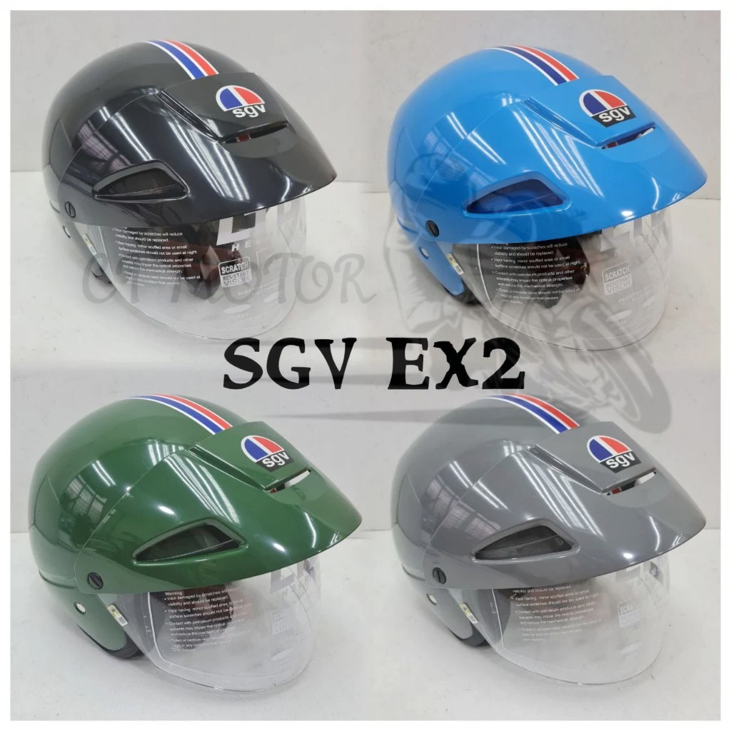 SGV Topi Keledar SGV EX2 Topi SGV dengan Clear Visor (ada sirim) helmet ...