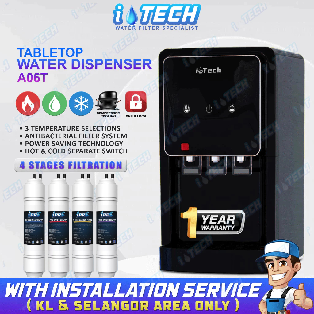 [FREE INSTALL] I-TECH Hot Normal Cold Desktop Water Dispenser A06T ...