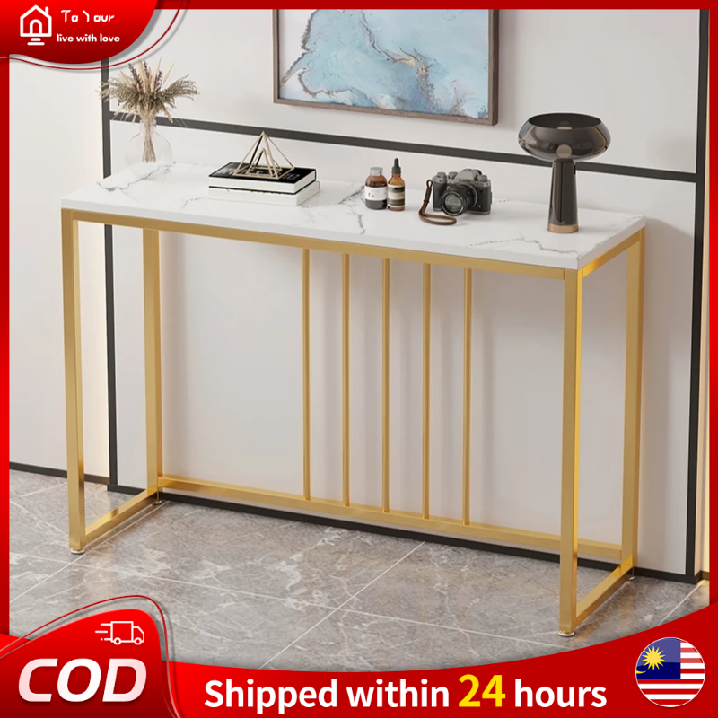 Console Table Scratch-proof Long Bar Table Side Table Iron Shelf ...