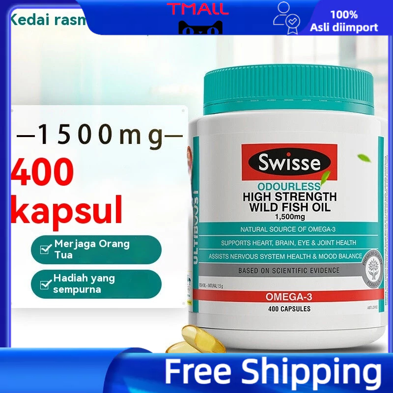 【exp：2027】Swisse Ultra Strength Wild Fish Oil 1500mg – 400 Capsules Odourless High Potency Omega ...