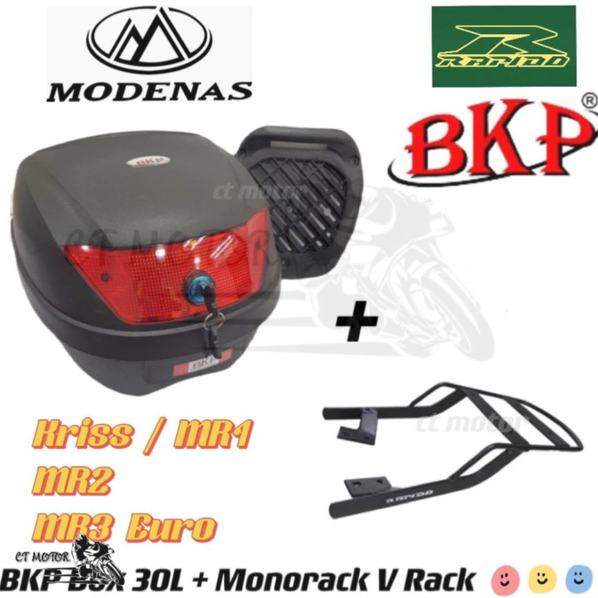 Kotak Motosikal 30L + Rak RAPIDO MONORACK MOTORCYCLE MODENAS KRISS ...