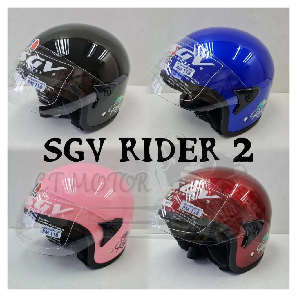 ct motor Original SGV Rider 2 Topi Keledar Separuh Half Steng ...