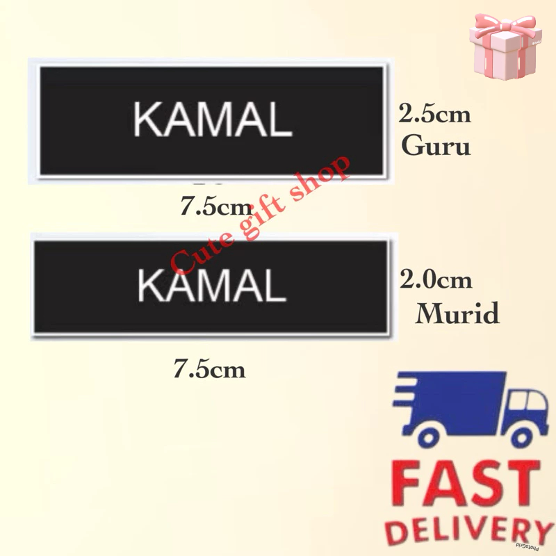 Nametag IPG Murid Guru 75mm x 25mm 75mm x 20mm NAMA TAG NAMA OFFICE ...