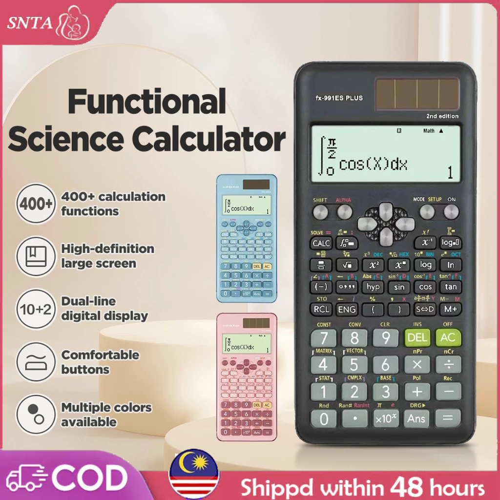 MafaBabe SCIENTIFIC CALCULATOR FX991ESPLUS Solar portable rechargeable ...