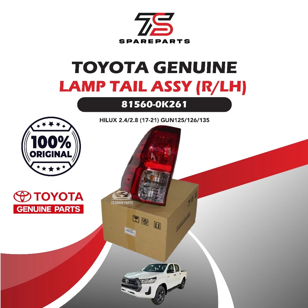 Toyota Lamp Tail Assy (R/LH) 81560-0K261 Hilux GUN125/6,135 (1pcs ...