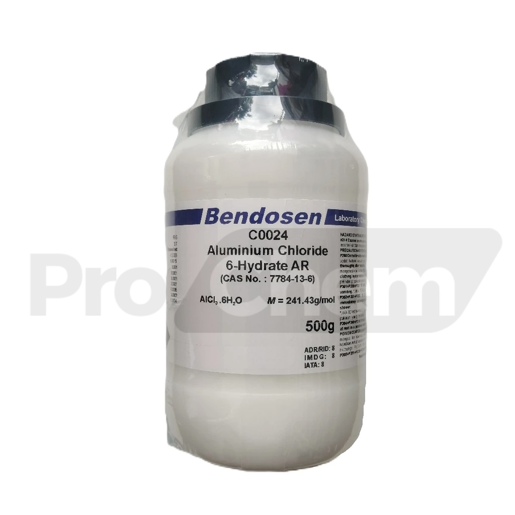 Aluminium Chloride 6H2O AR, Bendosen 500g [CAS No. 7784-13-6] | Shopee ...