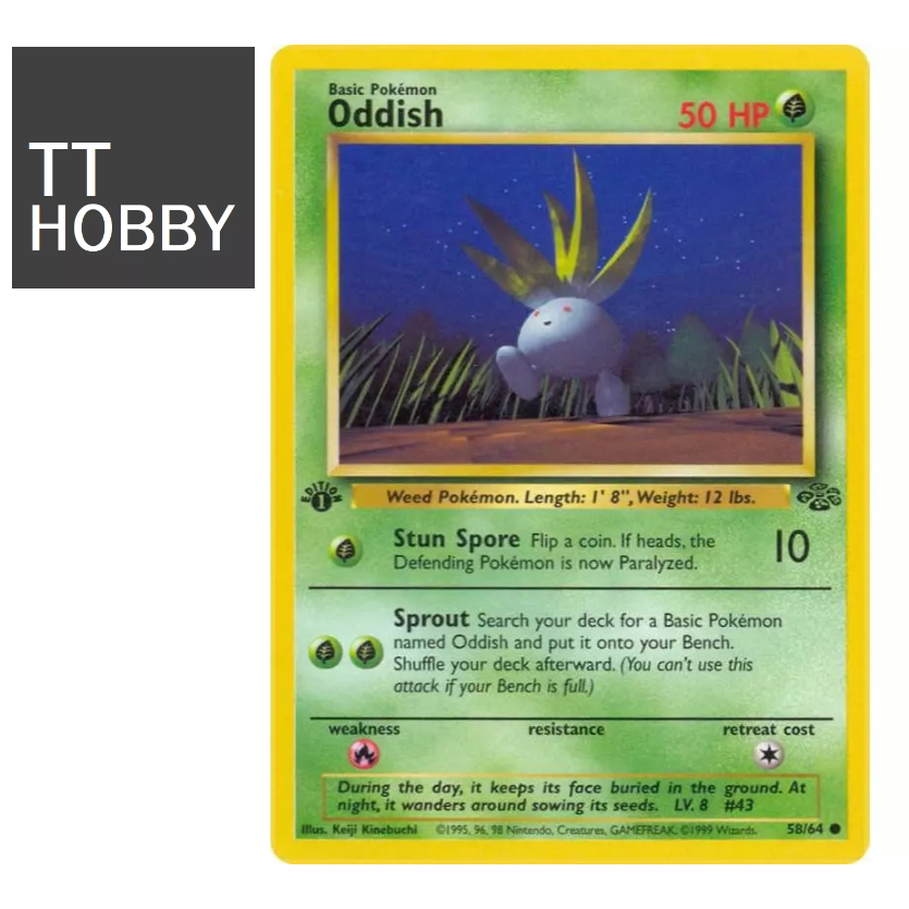 Oddish 58/64 LP Jungle Vintage 1998 Pokemon Card TCG Keiji Kinebuchi ...