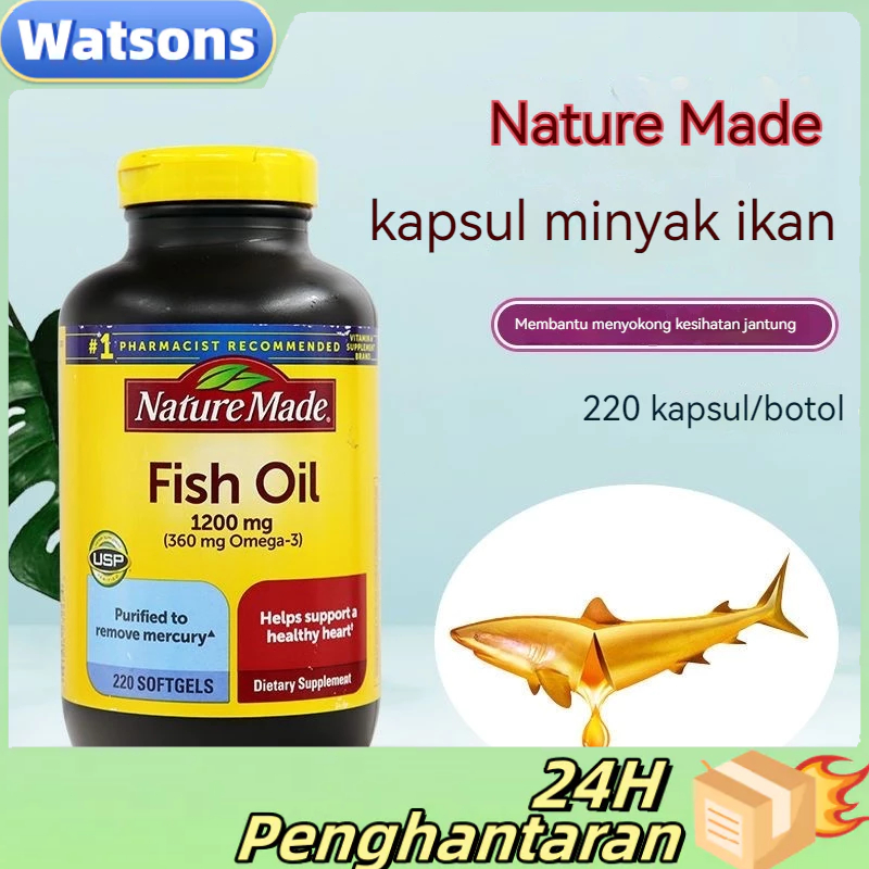 Nature Made Fish Oil 1200 mg (with 360 mg Omega-3), 220 Softgels ...