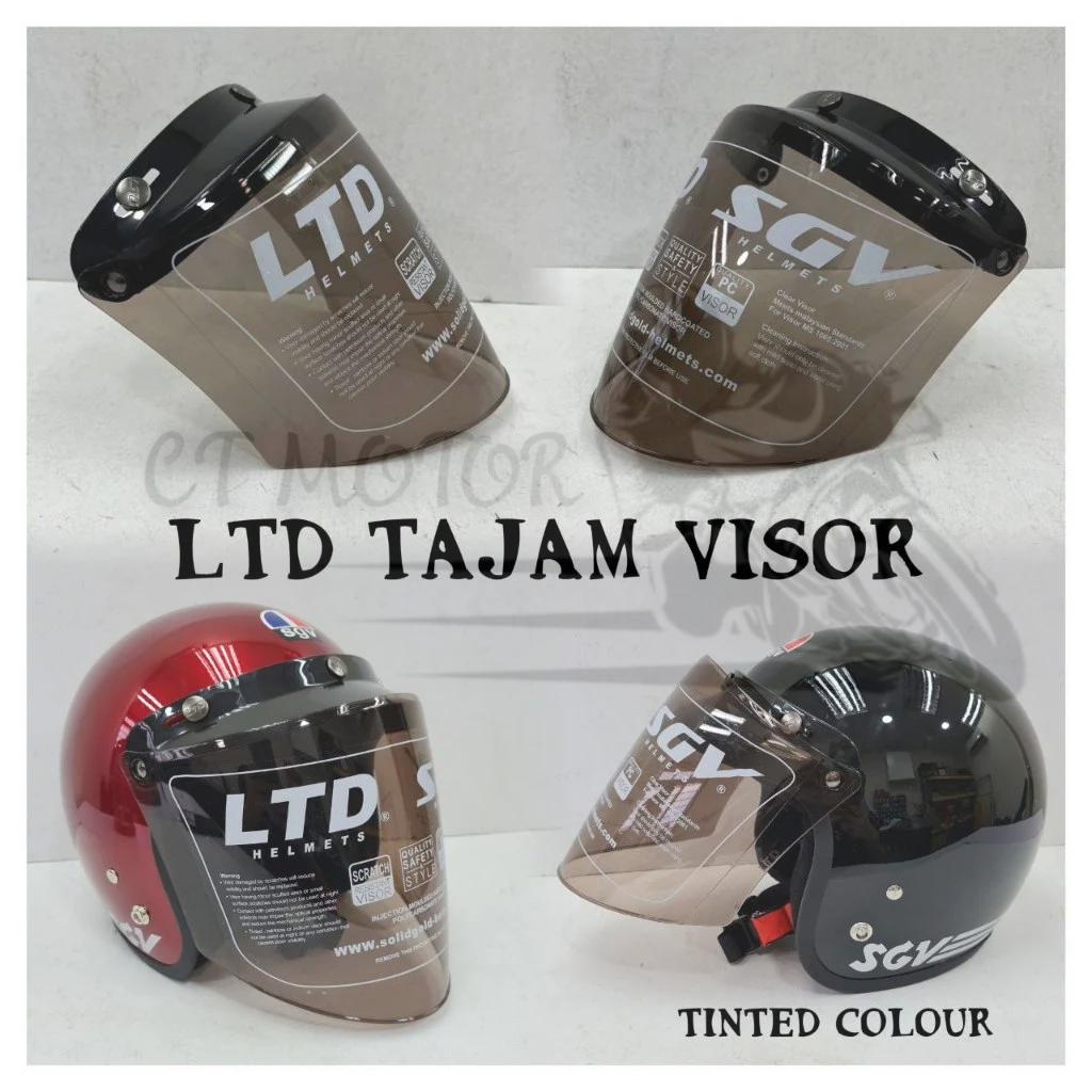 Original LTD SGV Visor V Shape / Tajam Vsior / 3 Pin / 3 Button Visor ...