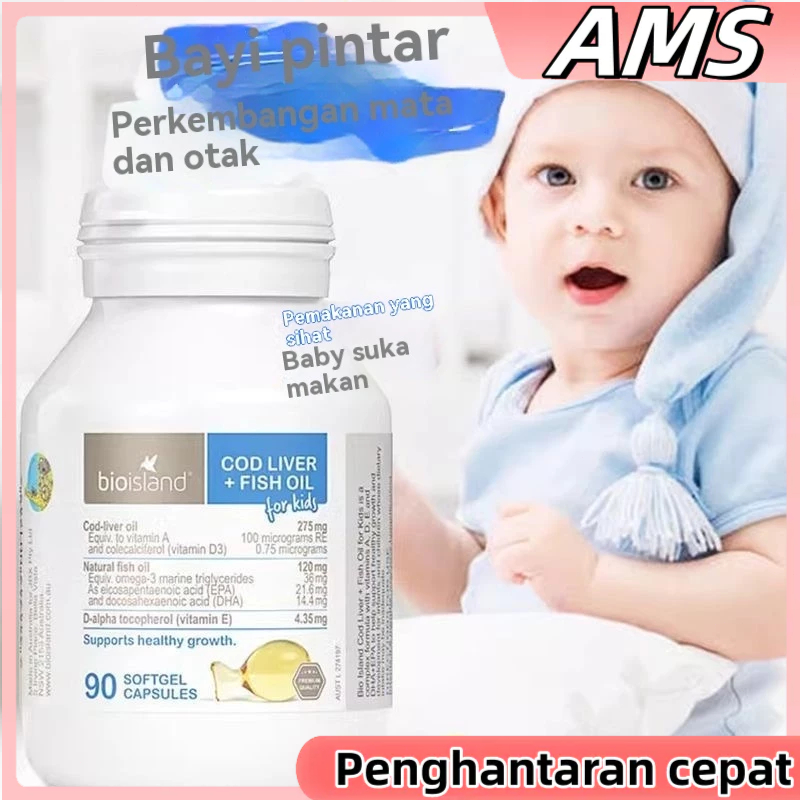 Bio Island Deep Sea Cod Liver Oil Children's Capsules (90 softgels ...