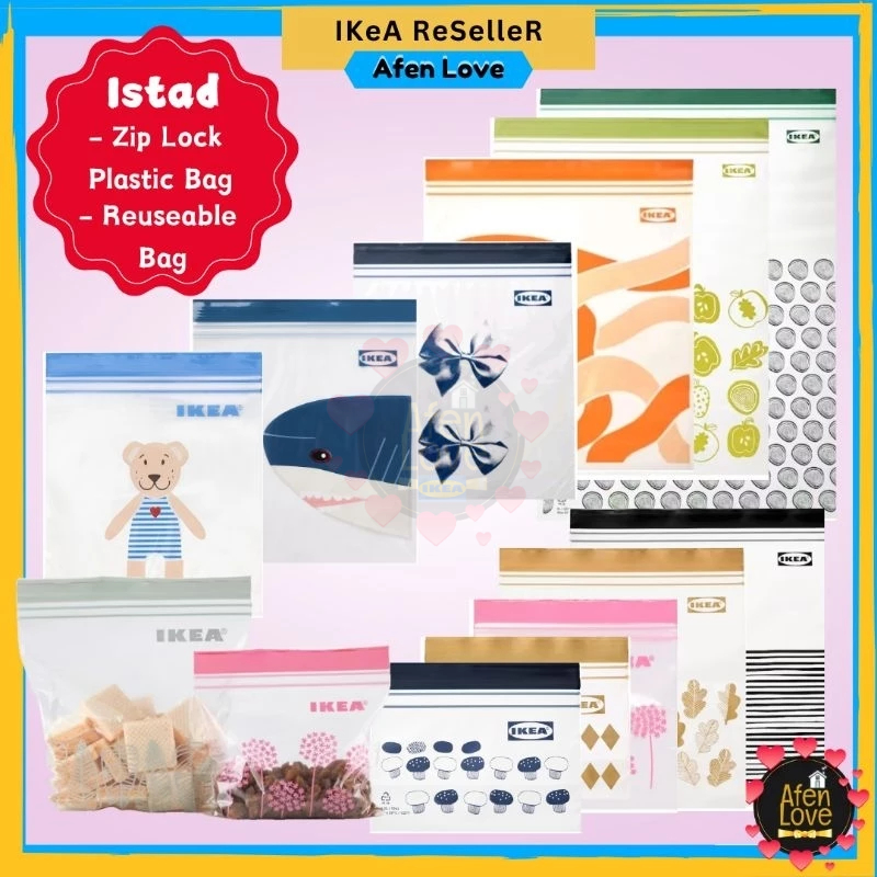 IKeA_ISTAD Double Zip Lock Plastic Bag Resealable Food Storage Plastik ...