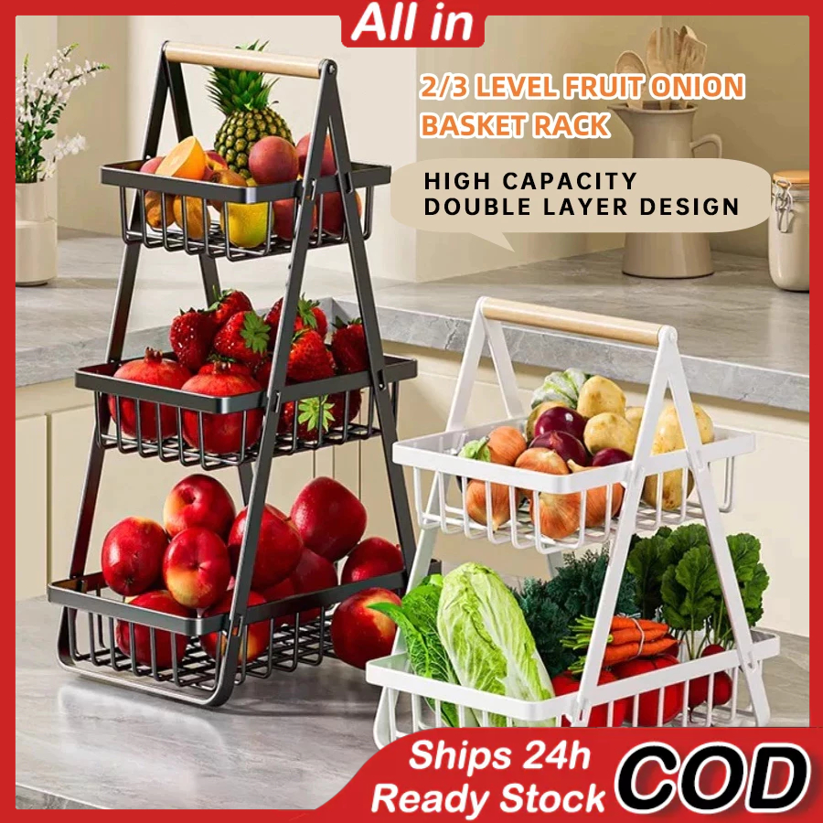 2/3 Tier Onion Rack Fruit Basket Rak Bawang Bertingkat Vegetable ...