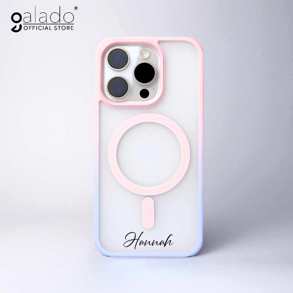 GALADO Sora Guard Case for iPhone 16 Pro Max/15/14/13 Pink Purple Casing with Custom Name ...